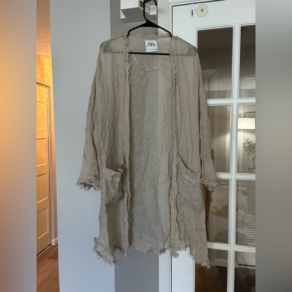 Zara | Tops | Zara Linen Shirt With Frayed Ends | Poshmark